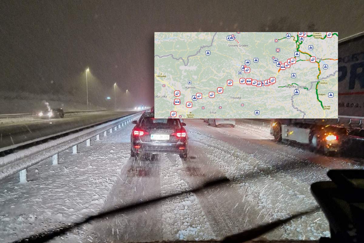 Na avtocesti več prometnih nesreč in številni zastoji, dolžine tudi več ...